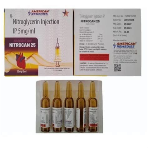 Nitroglycerin Injection Ip 25 Mg At ₹ 50 Vial In Nagpur Id 2852300068388