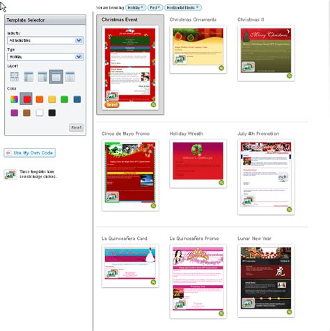 simple template picker feature enhancements 2011 constant contact