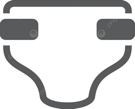 Bw Icons Diaper Illustration White Grey Vector Illustration White