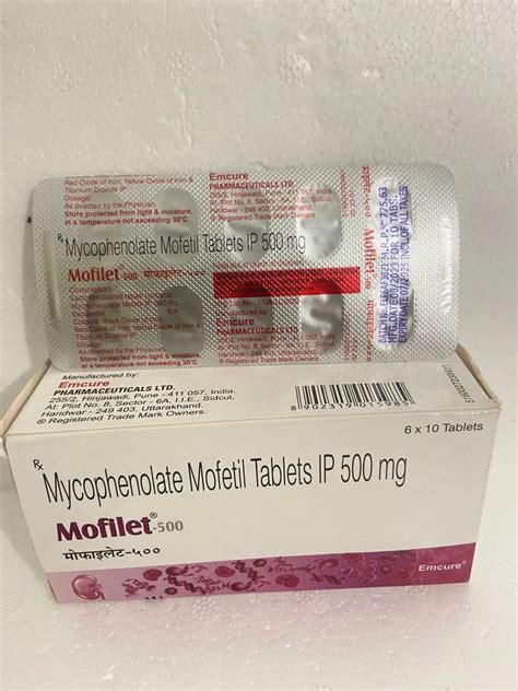 Mycophenolate Mofetil Tablets Ip 500mg At ₹ 260 Stripe Mycophenolate Mofetil Tablets In Mumbai