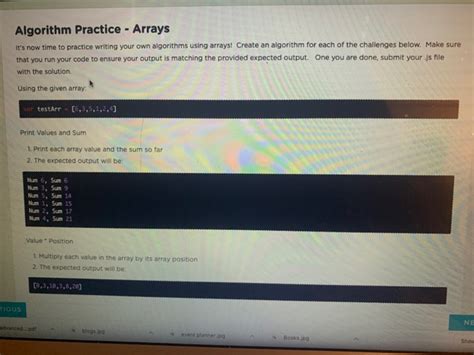 Solved Algorithm Practice Arrays Its Now Time To Practice