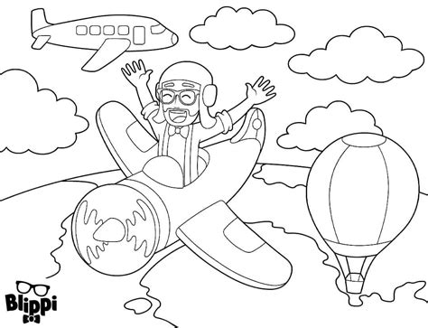 Blippi Cartoon Coloring Page