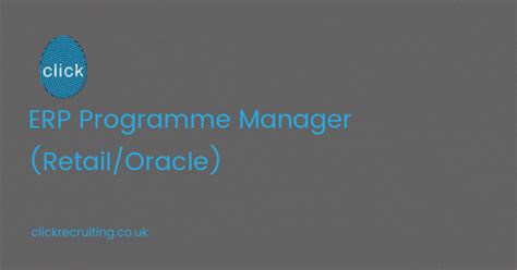 click recruitment on linkedin erp programme manager retail oracle