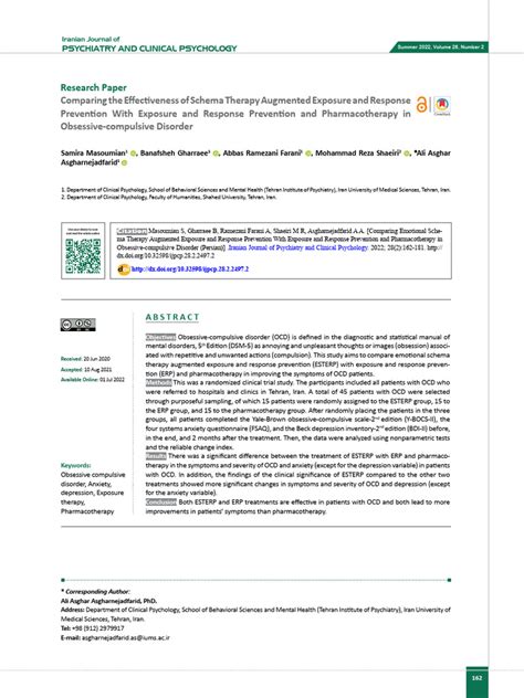 Comparingtheeffectivenessofschemath Pdf Obsessivecompulsive Disorder Mental Disorder