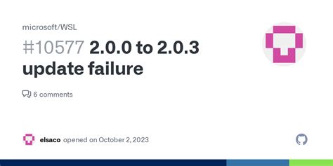 To Update Failure Issue Microsoft WSL GitHub