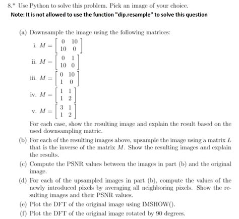 8 Use Python To Solve This Problem Pick An Image