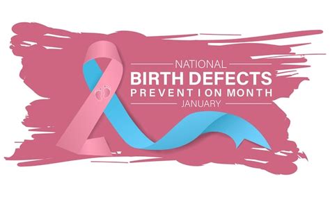 National Birth Defects Prevention Month Vector Template Raising Awareness And Supporting Healthy