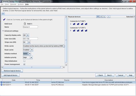 Adaptec RAID 6805 RAID Software And Array Setup Four SAS 6 Gb S RAID Controllers Benchmarked