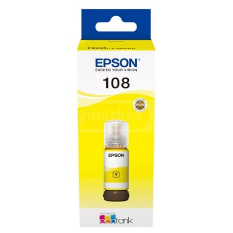 Epson კარტრიჯის მელანი 108 Ecotank Yellow Ink Bottle C13t09c მეორადი და ახალი ნივთების ყიდვა