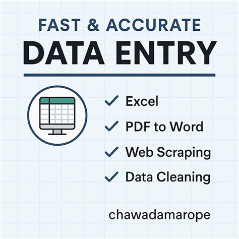 Do Fast And Accurate Data Entry By Chawadamarope Fiverr