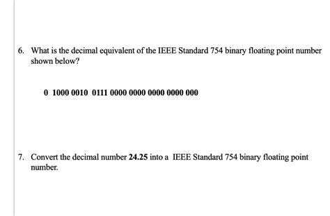 Solved What Is The Decimal Equivalent Of The IEEE Chegg