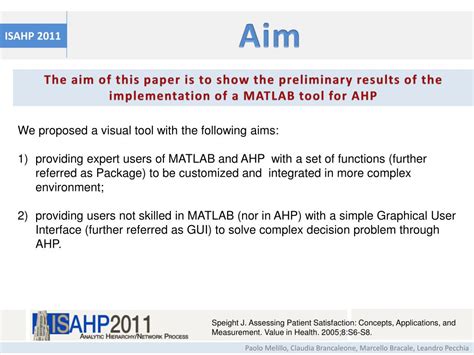 PPT A MATLAB VISUAL TOOL FOR ANALYTIC HIERARCHY PROCESS PowerPoint Presentation ID