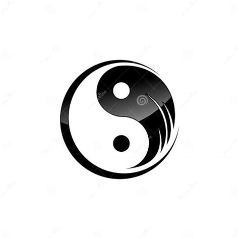 Silhouette Yin Yang Icon Symbol For Element Design Stock Vector Illustration Of Hand Brush