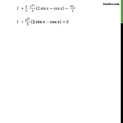Ex Integrate E X Sin X Using Integration By Parts