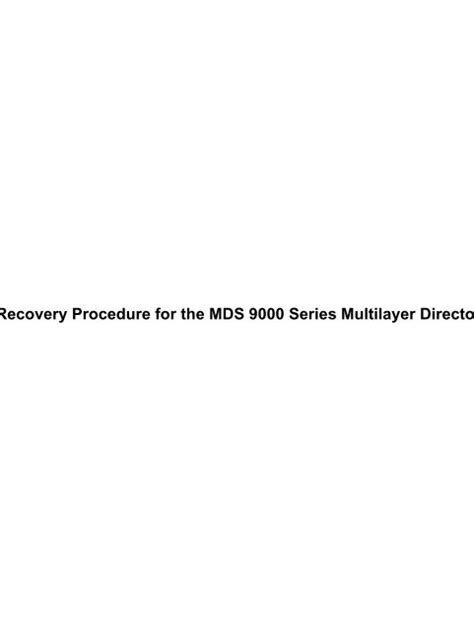 Cisco Password Recovery Procedure For The Mds 9000 Series
