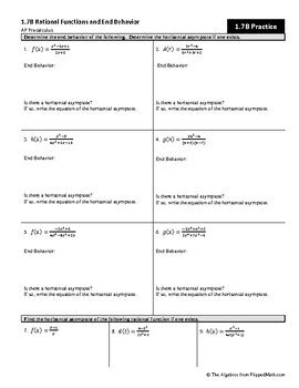 AP PreCalculus Topic Rational Functions And End Behavior Part B
