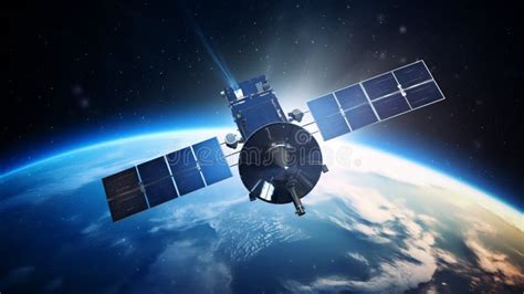 A Gps Satellite Orbiting The Earth Symbolizing The Role Of Technology In Global Positioning And