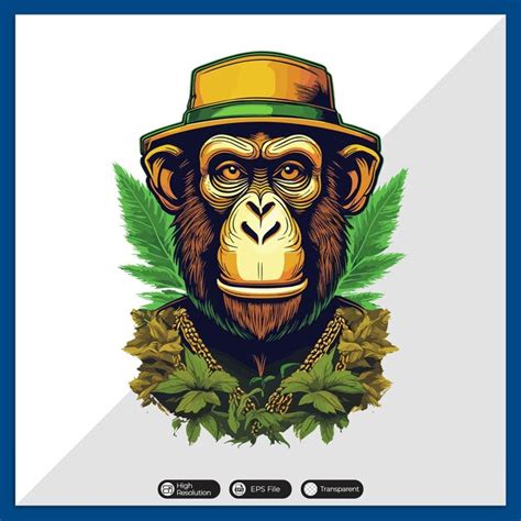Premium Vector Colorful Weed Cannabis Monkey Vector Tshirt Design