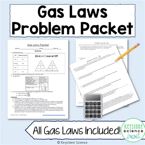 Chemistry Gas Laws Packet Massive Problem Set ANSWER KEY INCLUDED Classful