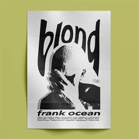 Buy Frank Ocean Blonde Album Art Wall Decor Tinopia Wall Art