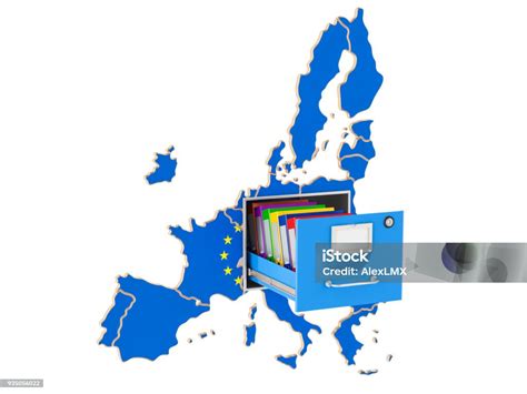 유럽 국가 데이터베이스 개념 3d 렌더링에 고립 된 흰색 배경 3차원 형태에 대한 스톡 사진 및 기타 이미지 3차원 형태 개념 개념과 주제 Istock
