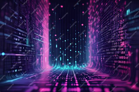 Premium Photo An Abstract Digital Background With Binary Code And Ai Algorithms Running In The