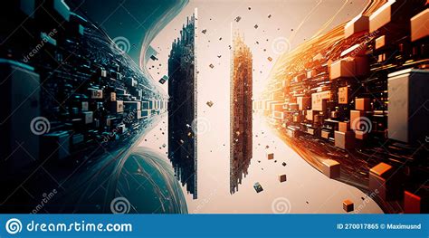 Abstract Image Depicting The Interaction Between Data Sets And Machine