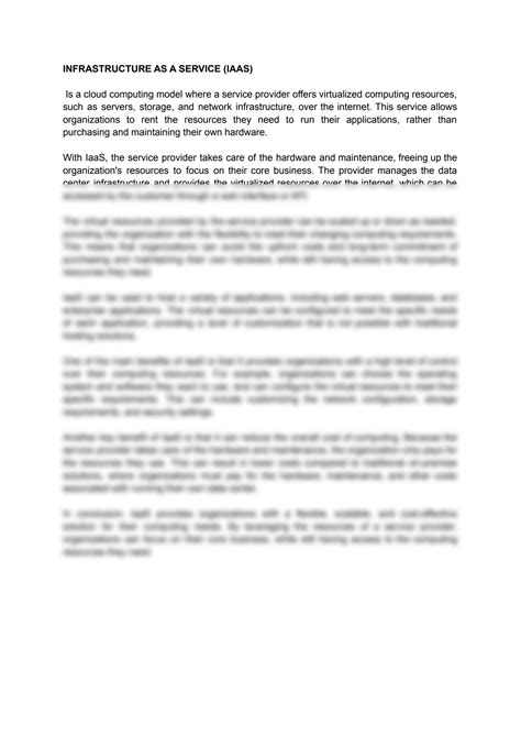 SOLUTION INFRASTRUCTURE AS A SERVICE IAAS Studypool