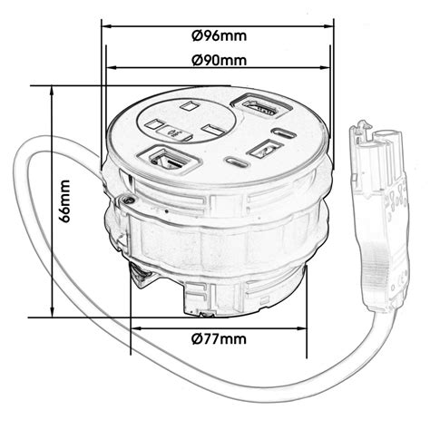 Advanced Cable Powerdata Port R White Cabinets