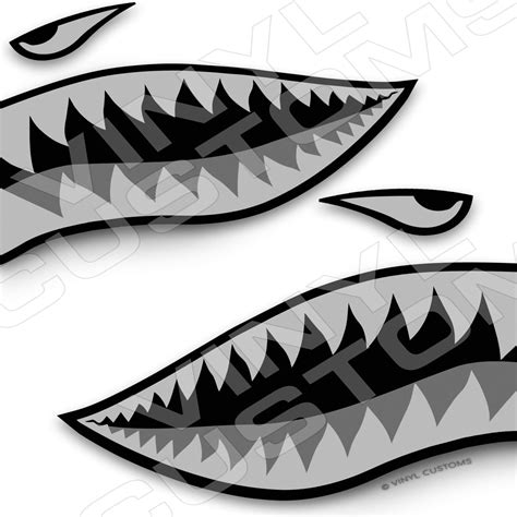 Flying Tigers Shark Mouth Teeth Vinyl Decals Car Truck Boat
