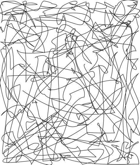 Random Abstract Chaotic Lines Pattern Vector Art Illustration