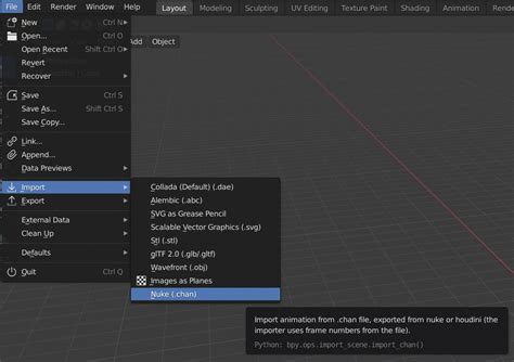 Add On How To Import Nuke Chan Format In Blender Blender Stack Exchange