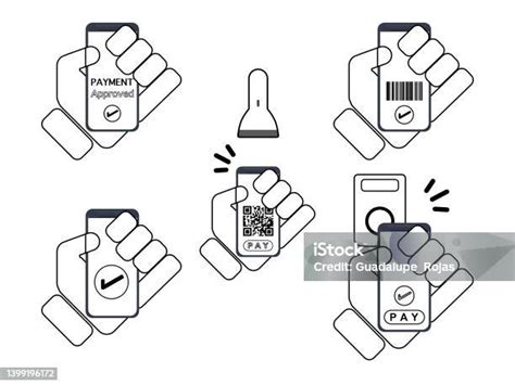 지불 방법 수표 동전 청구서 지갑 휴대 전화로 지불 송금 은행 단말기 개념에 대한 스톡 벡터 아트 및 기타 이미지 개념