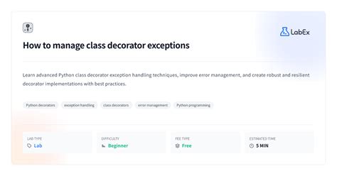 How To Manage Class Decorator Exceptions Labex