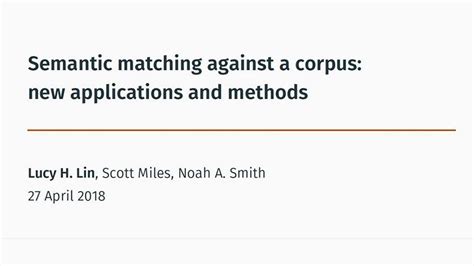 NW NLP Semantic Matching Against A Corpus YouTube