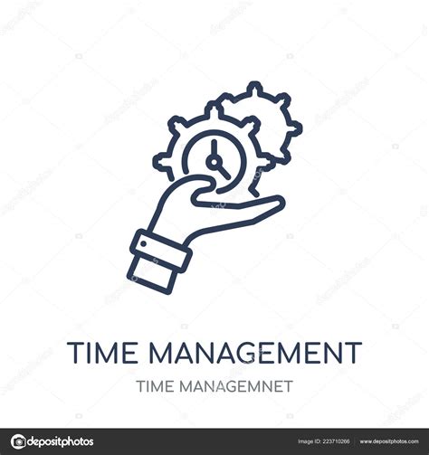 Time Management Icon Time Management Linear Symbol Design Time