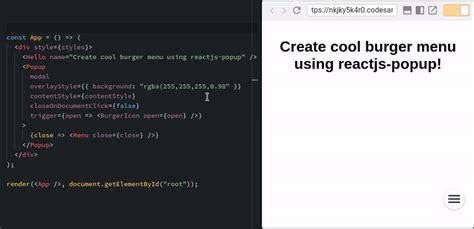 Create A Fancy Burger Menu Using Reactjs Popup By Youssouf El Azizi