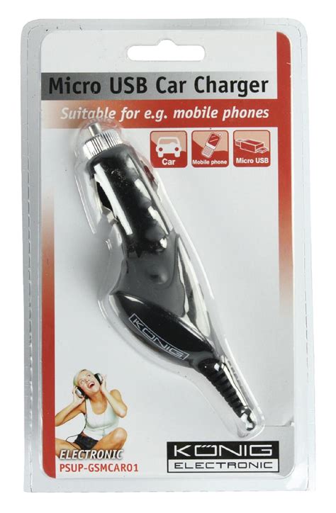 Autolader A Micro USB Zwart PSUP GSMCAR Rutten Elektroshop