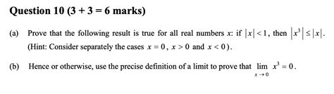 solved question 10 3 3 6 marks a prove that the