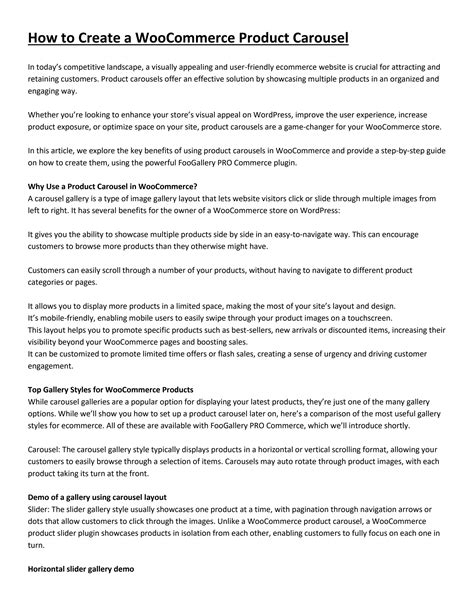 How To Create A Woocommerce Product Carousel By Fooplugins21 Issuu