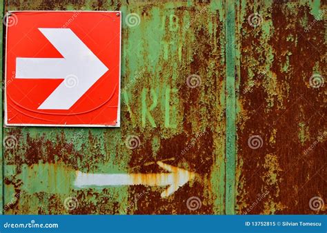 Rusty Arrow Sign Stock Image Image Of Canvas Bright 13752815