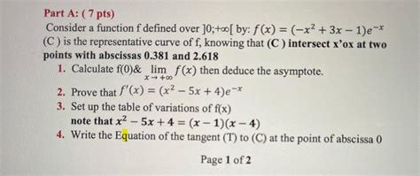 Solved Part A 7 Pts Consider A Function F Defined Over Chegg Com