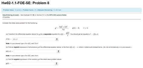solved hw02 1 1 foe se problem 8 problem value 10