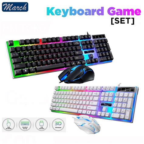 Jual Keyboard Mouse Set Gaming Set Mechanical Rgb Led Kable Usb Paket Keyboard Gaming Dan Mouse