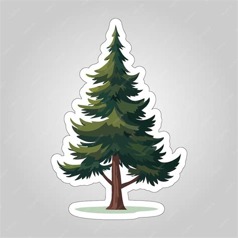 Premium Vector Panoramic Pine Tree Sticker Designs Perfect For