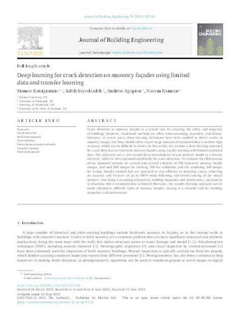 Deep Learning For Crack Detection On Masonry Façades Using Limited Data