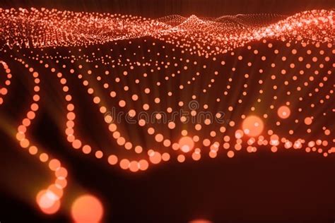 3d Rendering Abstract Polygonal Wave Background With Connecting Dots