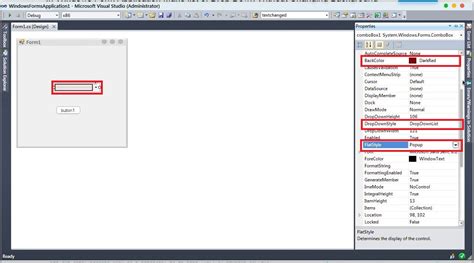 C In Windows Form Application Make List Of Drop Down Without Changing Background Color
