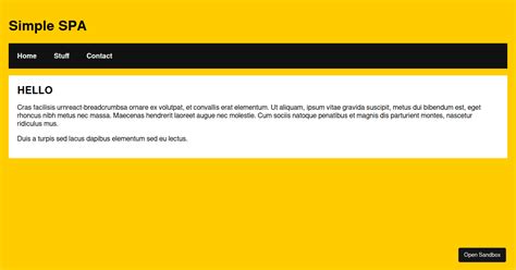 Single Page App Codesandbox