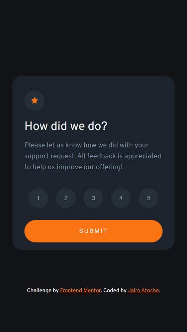 GitHub JairoAtoche Interactive Rating Component Challenge Frontend Mentor Interactive